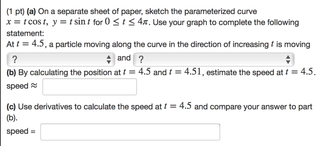 Solved 1 Pt A On A Separate Sheet Of Paper Sketch The