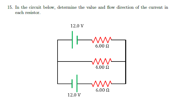 Solved In the circuit below, determine the value and flow | Chegg.com