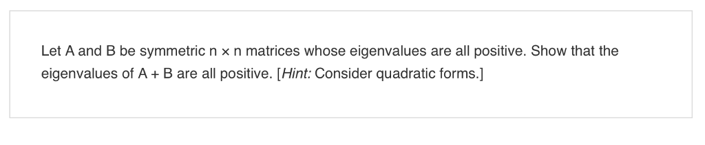 Solved Let A and B be symmetric n × n matrices whose | Chegg.com