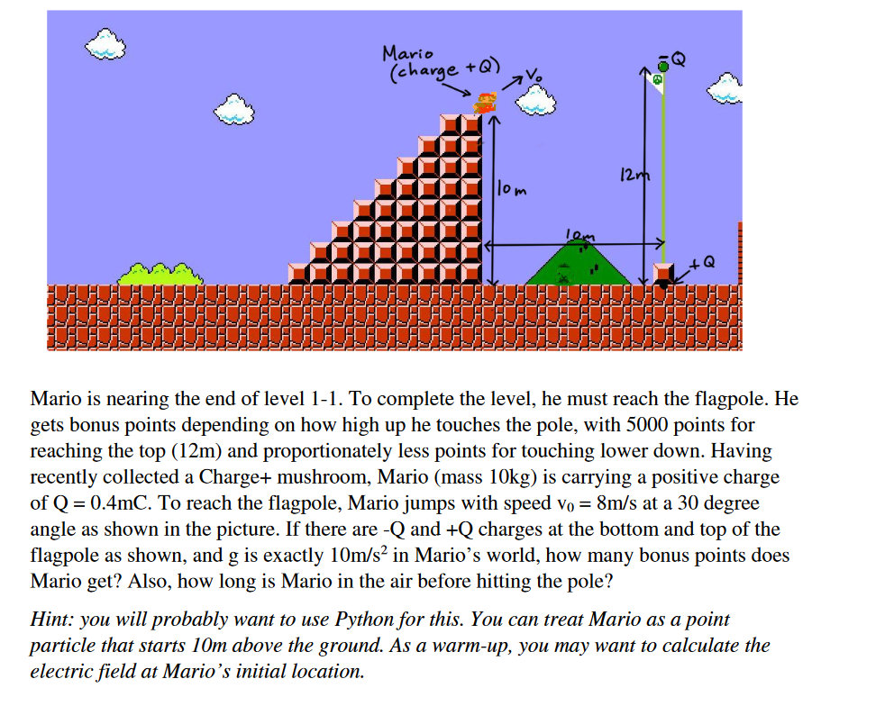 Solved Mario is nearing the end of level 1-1. To complete | Chegg.com