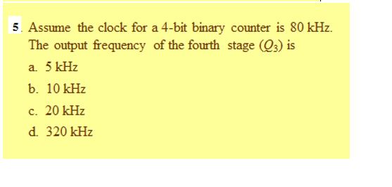 Solved Assume the clock for a 4-bit binary counter is 80 | Chegg.com