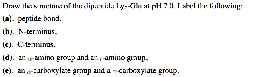 Solved Draw the structure of the dipeptide Lys-Glu at pH | Chegg.com