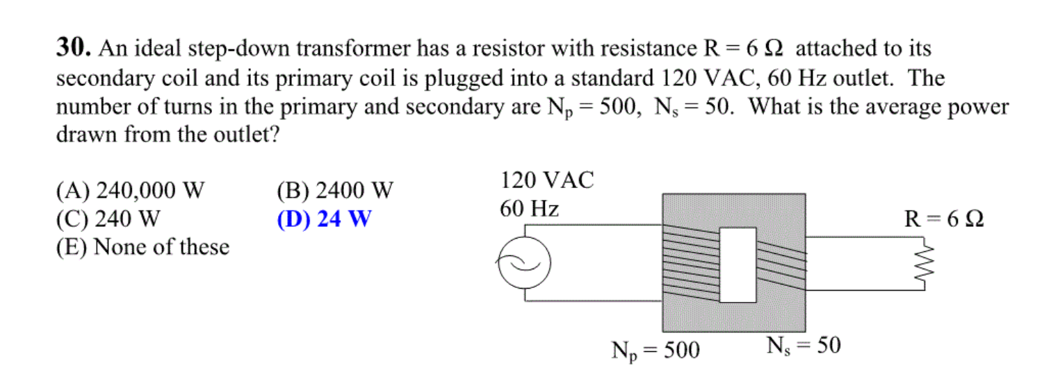 Solved An ideal step-down transformer has a resistor with | Chegg.com