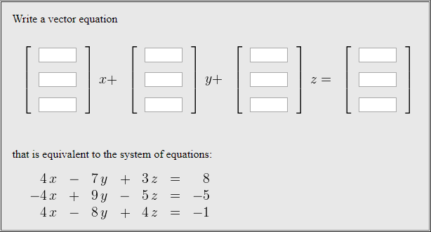 Solved Write a vector equation 2 that is equivalent to the | Chegg.com
