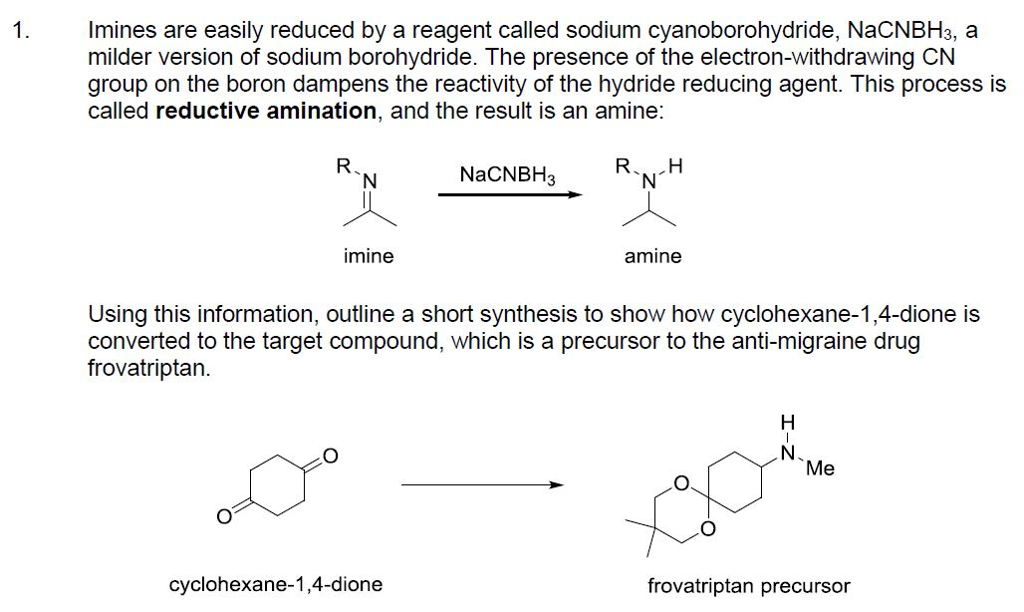 Solved 1. mines are easily reduced by a reagent called | Chegg.com