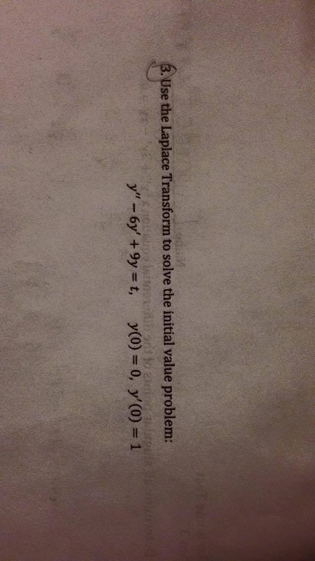 Solved Use the Laplace Transform to solve the initial value | Chegg.com