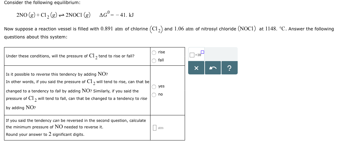 Solved Consider the following equilibrium: 2NO(g) + Cl_2(g) | Chegg.com Solved Consider the following equilibrium: 2NO(g) + Cl_2(g) | Chegg.com