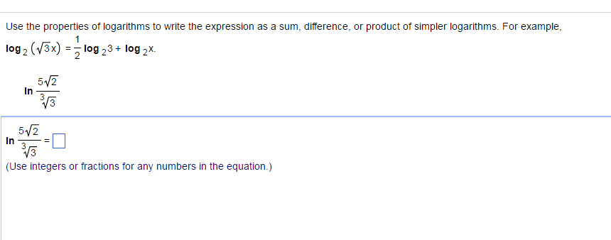 Solved Use the properties of logarithms to write the | Chegg.com