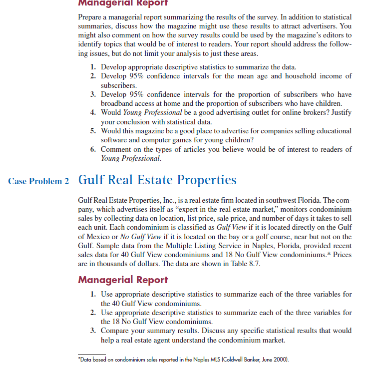 Solved Managerial Reporf Prepare a managerial report | Chegg.com
