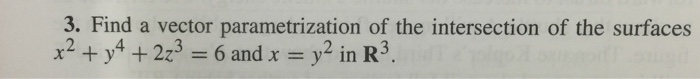 Solved Find a vector parameterization of the intersection of | Chegg.com