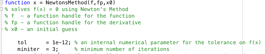 Solved f' (xn) Implement Newton's method. Use the function | Chegg.com