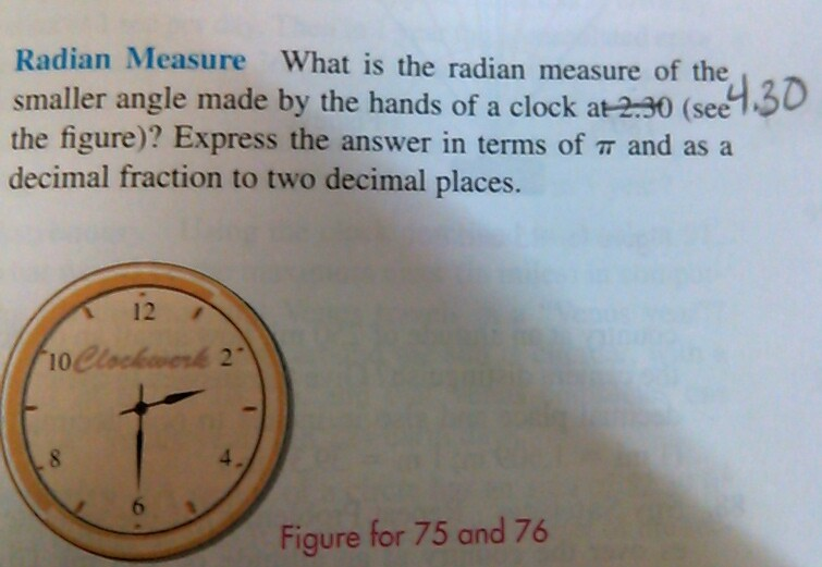 Solved Radian Measure What is radian measure of the smaller | Chegg.com