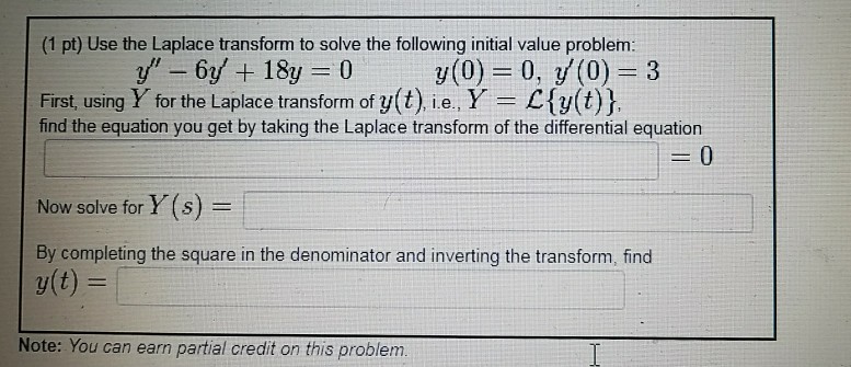 Solved (1 pt) Use the Laplace transform to solve the | Chegg.com