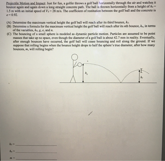 Solved Projectile Motion and Impact: Just for fun, a golfer | Chegg.com