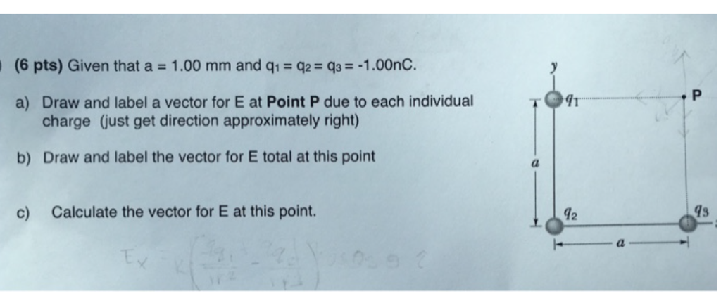 Given the information below find vector E at point P. | Chegg.com