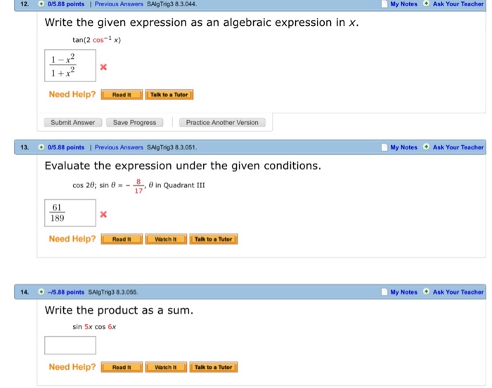 Solved Write the given expression as an algebraic expression | Chegg.com
