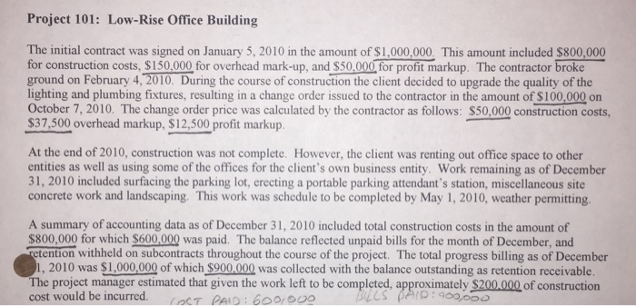 Solved Project 101: Low-Rise Office Building aostrat as si | Chegg.com