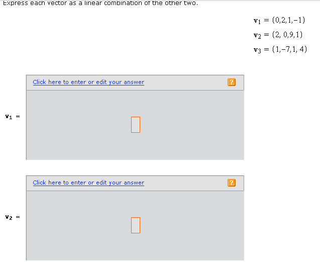 Solved Express each vector as a linear combination of the | Chegg.com