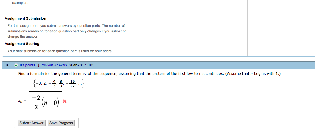Solved submissions remaining for each question part only | Chegg.com