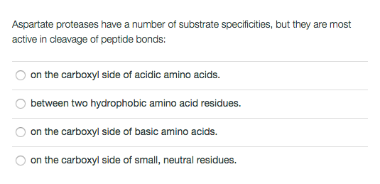 Solved Aspartate proteases have a number of substrate | Chegg.com