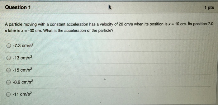 Solved A particle moving with a constant acceleration has a | Chegg.com