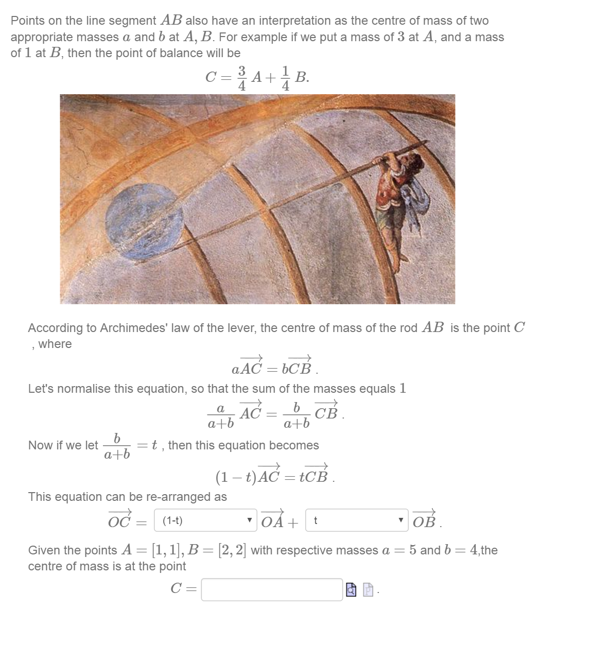 Solved Points on the line segment AB also have an | Chegg.com