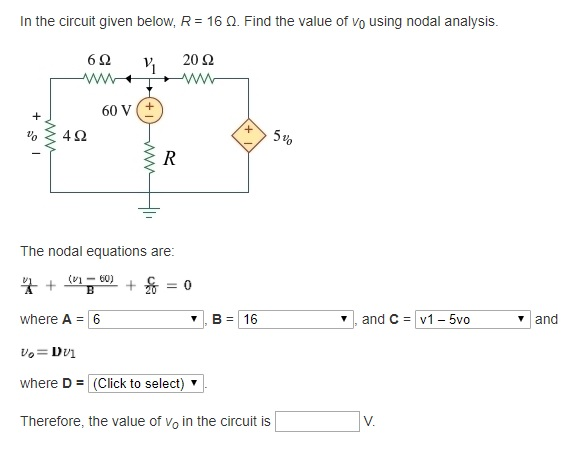 Solved In the circuit given below, R-16 Ω. Find the value of | Chegg.com