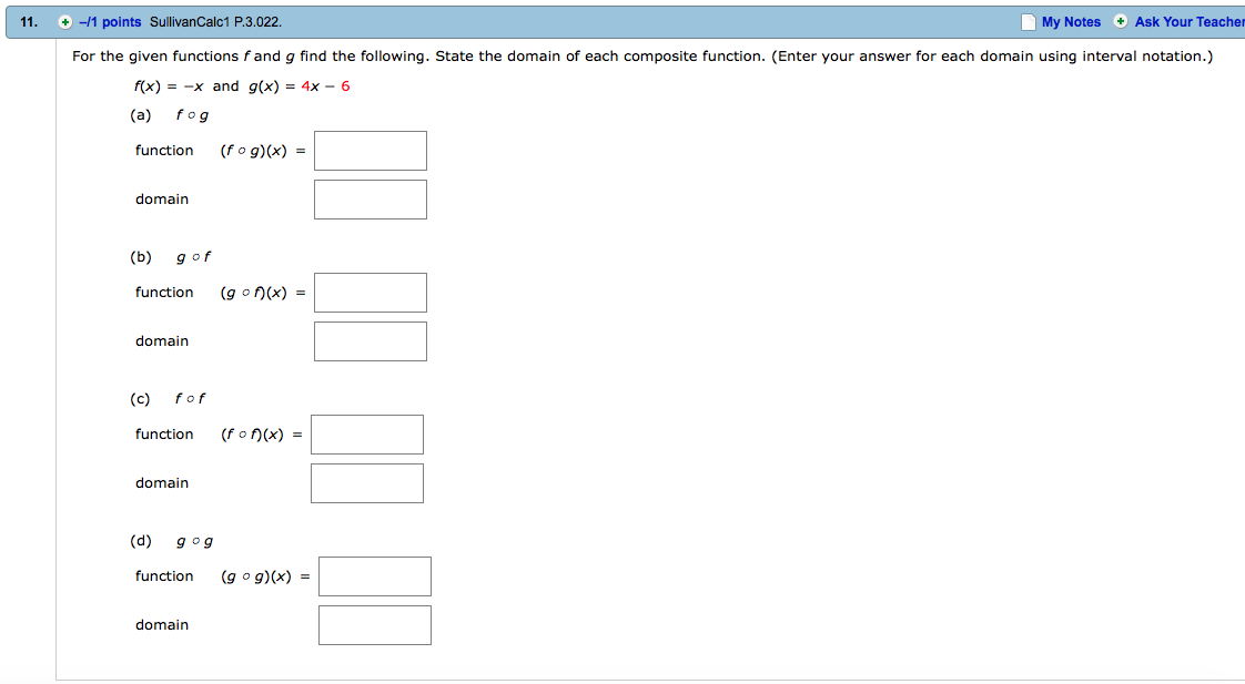Solved For The Given Functions F And G Find The Following