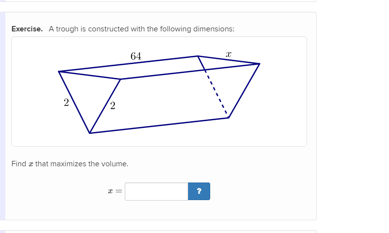 Solved A trough is constructed with the following | Chegg.com