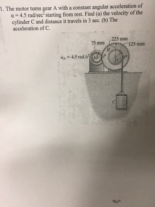 Solved The motor turns gear A with a constant angular | Chegg.com