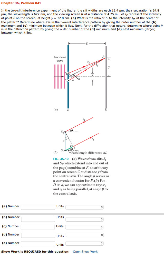 Solved Chapter 36, Problem 041 In the two-slit interference | Chegg.com