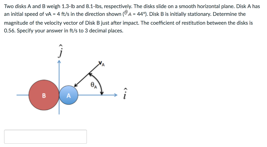 Solved Two disks A and B weigh 1.3-lb and 8.1-lbs, | Chegg.com