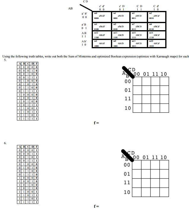 Solved C D Using the following truth tables, write out both | Chegg.com