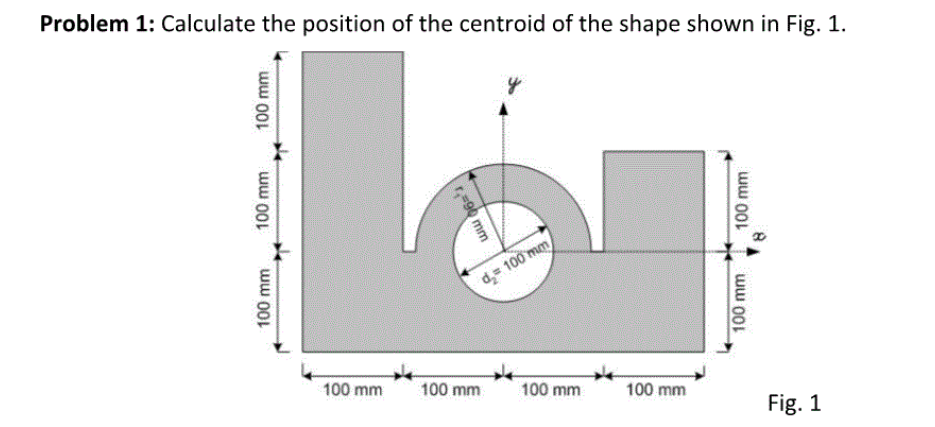 Solved Problem 1: Calculate the position of the centroid of | Chegg.com