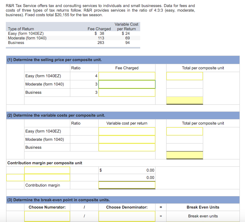 Solved R&R Tax Service offers tax and consulting services to | Chegg.com
