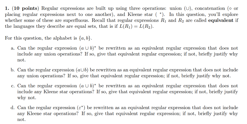 Solved Regular expressions are built up using three | Chegg.com