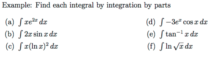 Solved Find each integral by integration by parts (a) | Chegg.com
