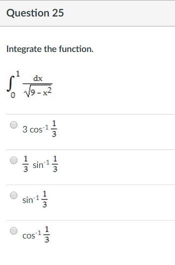 Solved Integrate the function. integral_0^1 dx/Squareroot 9 | Chegg.com