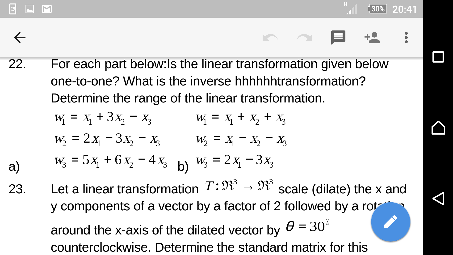 Solved For each part below: Is the linear transformation | Chegg.com