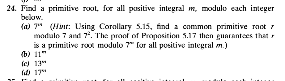 Solved Find a primitive root, for all positive integral m, | Chegg.com