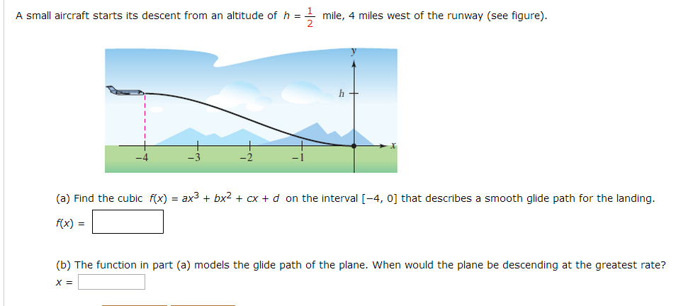 Solved A small aircraft starts its descent from an altitude | Chegg.com