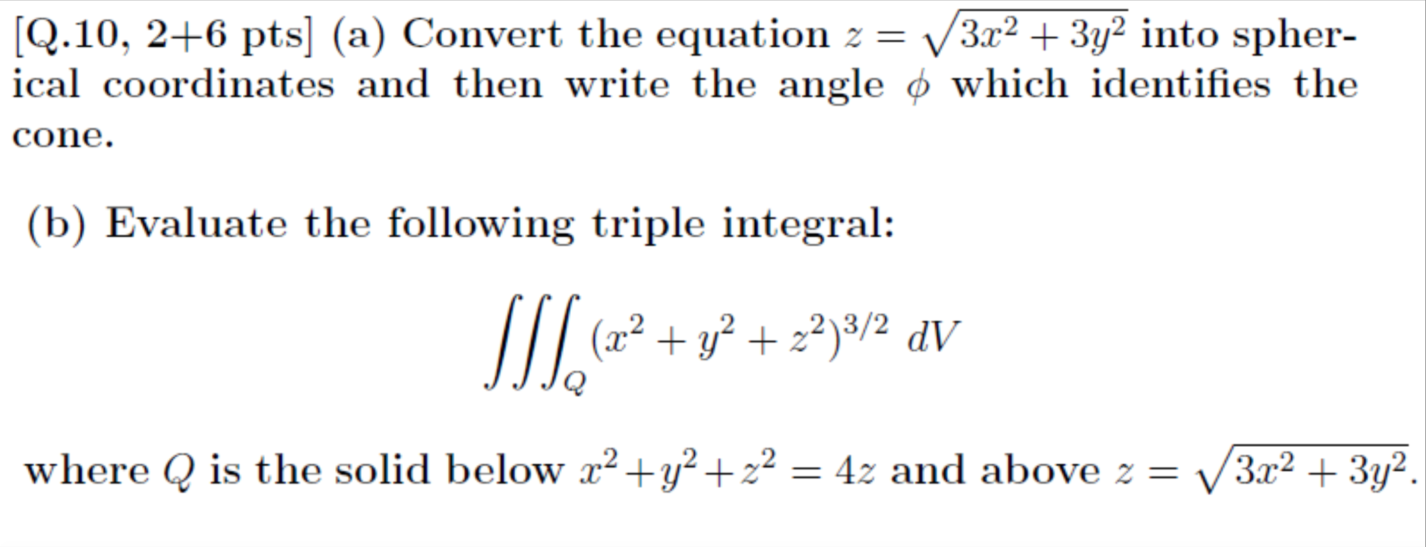 Solved Convert the equation z = Squareroot 3x^2 + 3y^2 into | Chegg.com