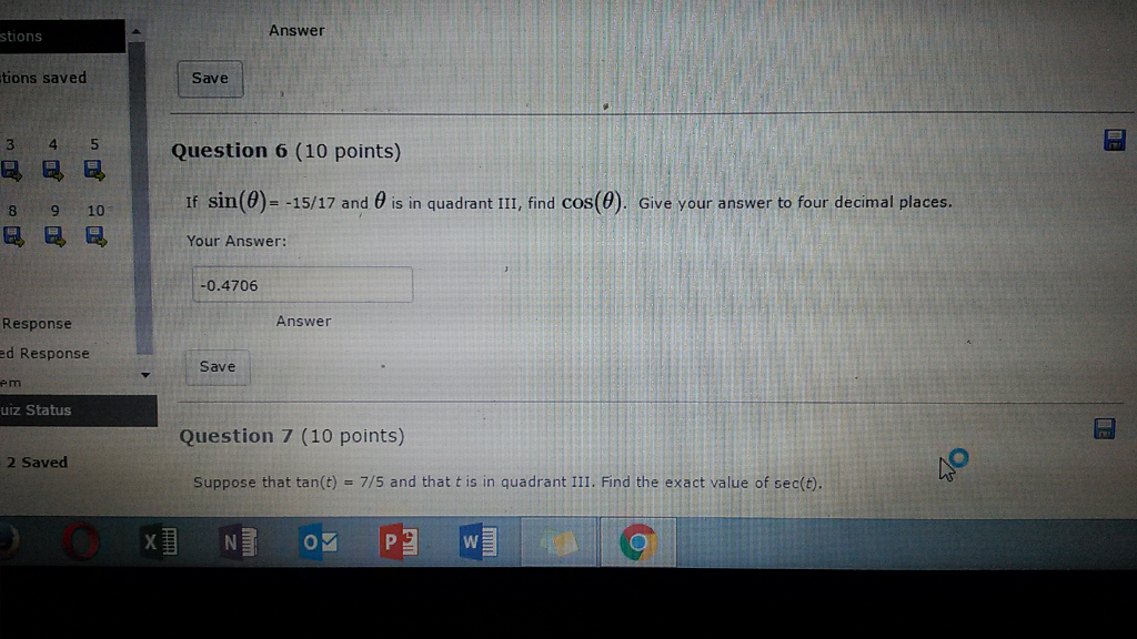 Solved stions Question 7 (10 points) tions saved suppose | Chegg.com