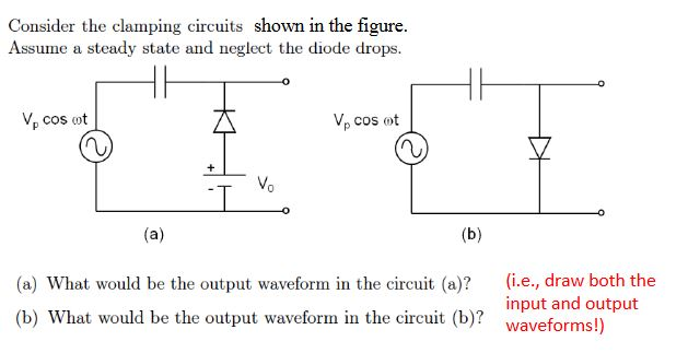 Solved Consider the clamping circuits shown in the figure. | Chegg.com