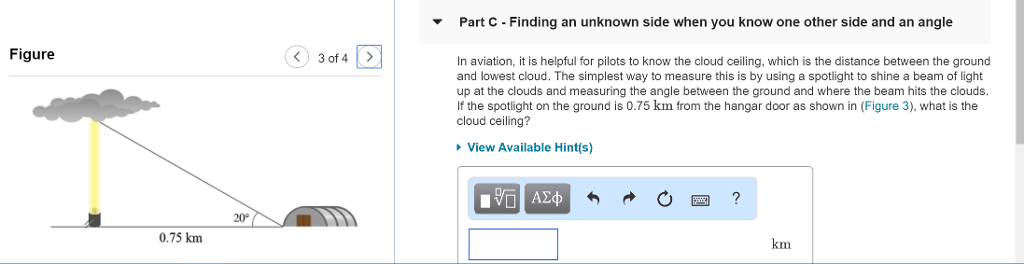 Solved Part C-Finding an unknown side when you know one | Chegg.com