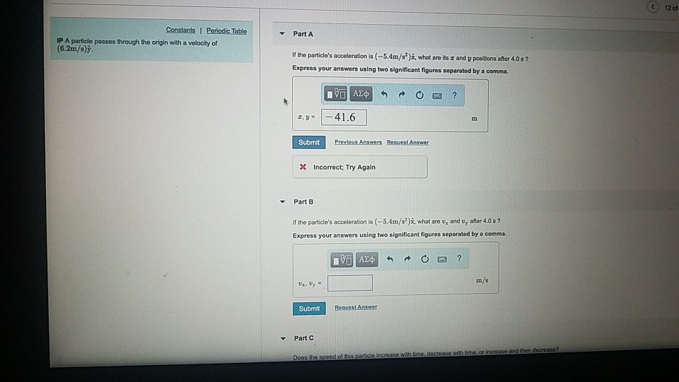 Solved 12 of Constants I Perodic Table Part A IP A | Chegg.com
