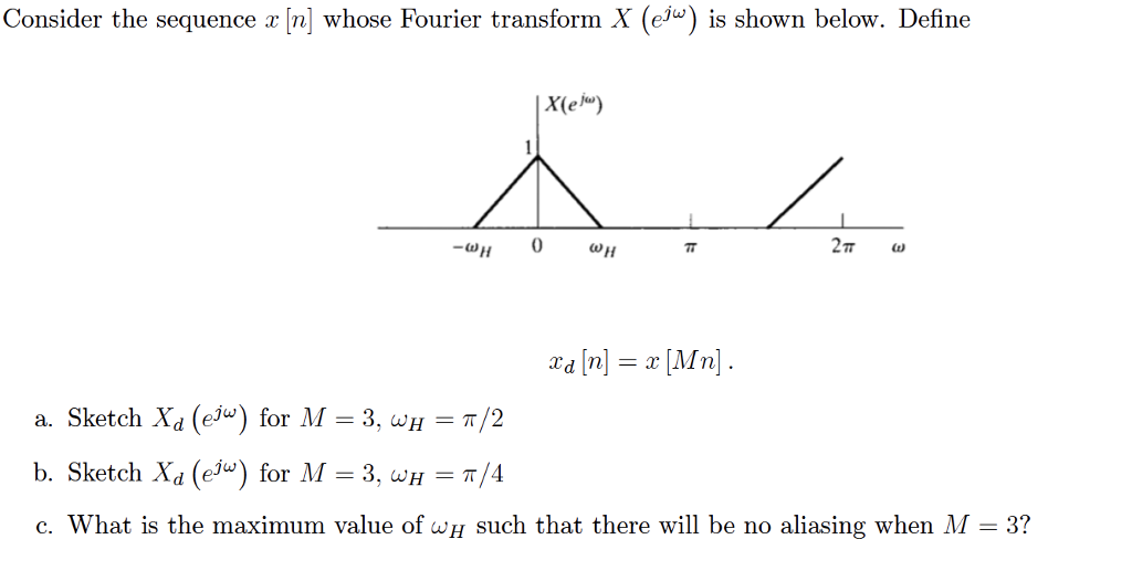 Solved Consider the sequence z [n] whose Fourier transform X | Chegg.com