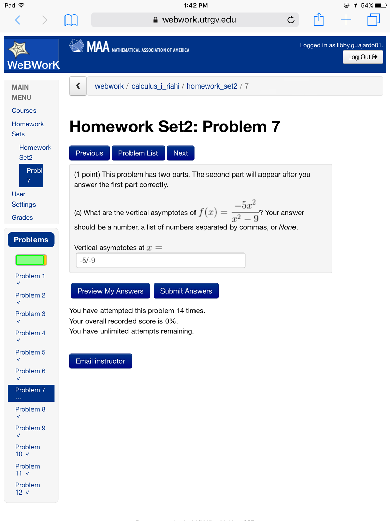 Solved This problem has two parts. The second part will | Chegg.com