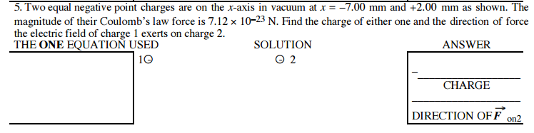Solved Two equal negative point charges are on the x-axis in | Chegg.com