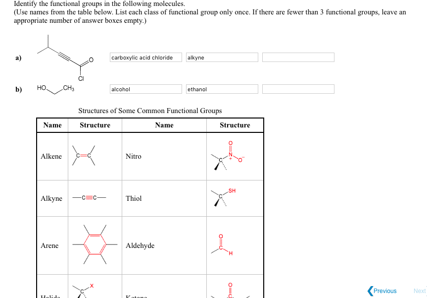 Solved Identify the functional groups in the following | Chegg.com